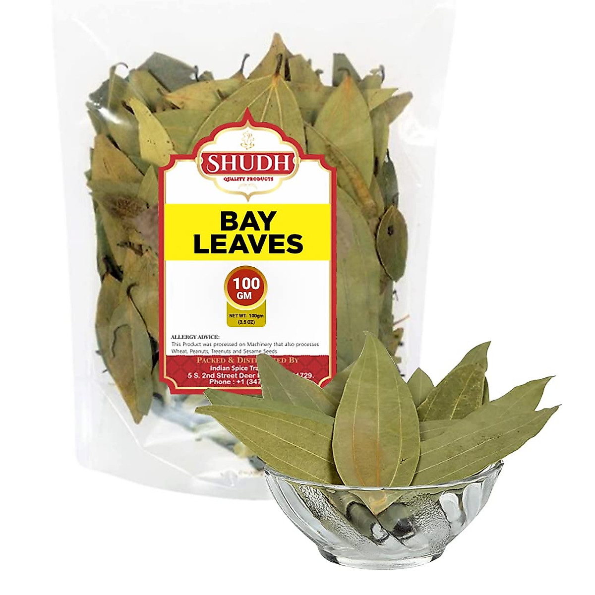 Shudh Bay Leaf (Leaves) Whole Spice Hand Selected Extra Large 3.5oz (100g) ~ All Natural | Gluten Friendly | NON-GMO | Vegan | Indian Origin (Tej Patta)