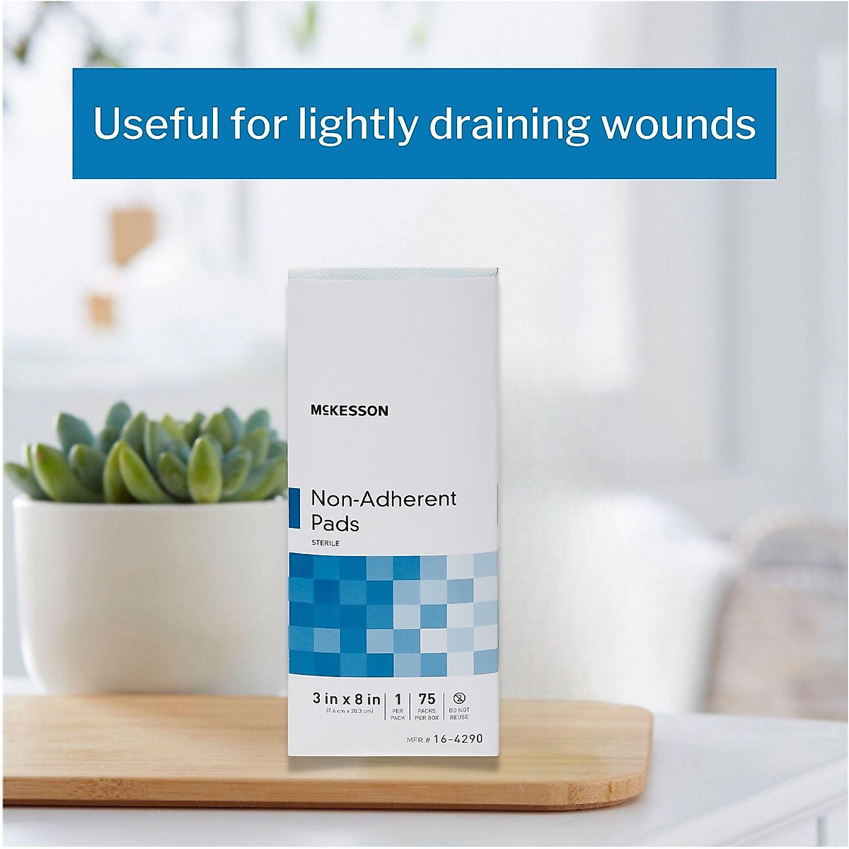 McKesson Non-Adherent Dressing Pads, Sterile, Nylon/Polyester, 3 in x 8 in, 75 Count, 1 Pack