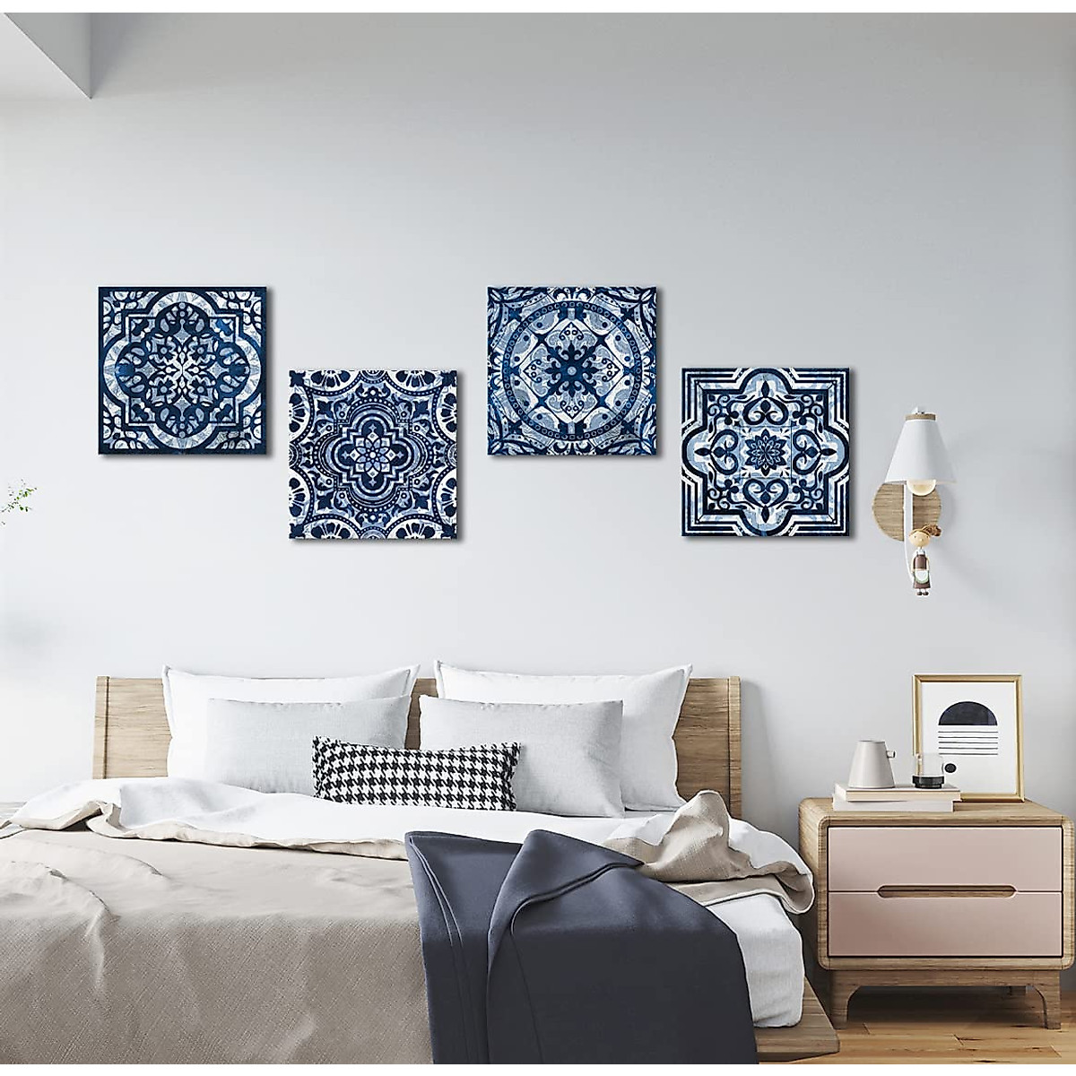 KLAKLA Navy Blue Wall Art - Sturdy Wood Frame Craftsmanship - Versatile Installation for Stylish Decor & Explore Captivating Navy Blue Wall Decor and Canvas Art