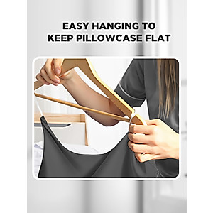 Mulberry Silk Pillowcase for Hair and Skin, SGMSILK 22 Momme Natural Silk Pillow Cases with Zipper, 6A Soft and Smooth Single Sided Pure Silk Pillow Cover (Dark Gray, Queen 20"x30")