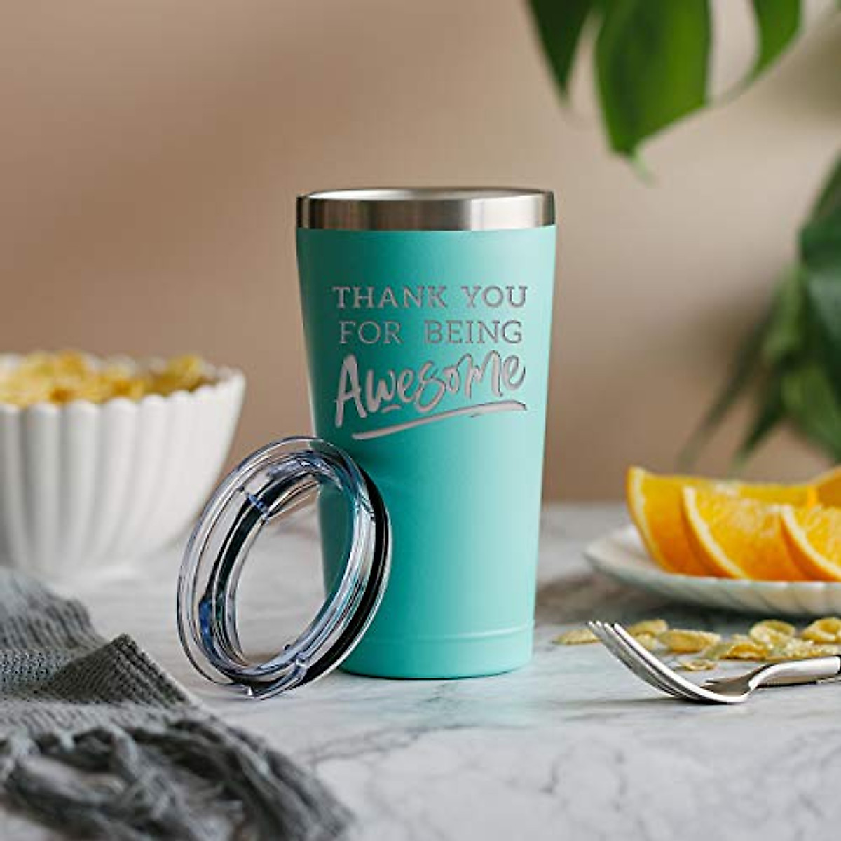 Thank You Gifts for Women - Thank You For Being Awesome 16 oz Mint Tumbler - Inspirational Appreciation Gifts for Female Coworker Employee Friend Teacher Hostess - Encouragement Gifts Ideas for Her
