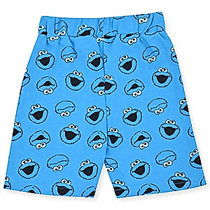 Sesame Street Cookie Monster Boys 2 Pack Shorts for Infants and Toddler Kids – Blue/Grey