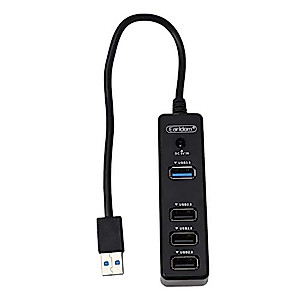 Lysee Cable Winder - Earldom 4 Ports USB 3.0 Hub Splitter with Power Charging Port and Multiple Switch USB Splitter Port Panel Usb3.0 Hub Black - (Color: Black)