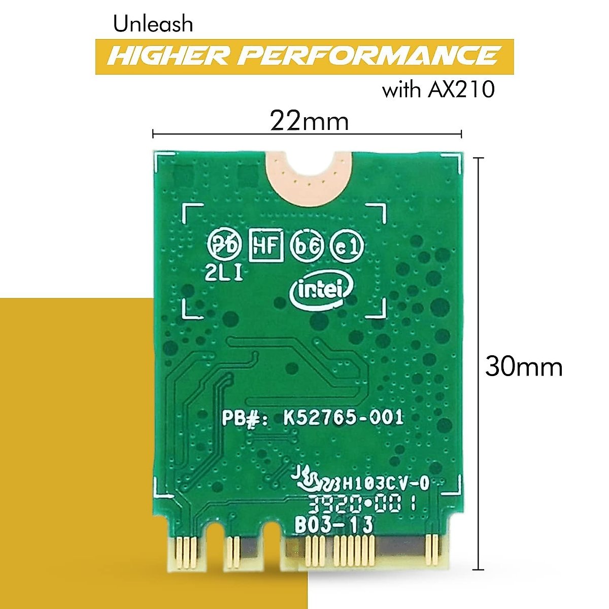 HighZer0 Electronics AX210 WiFi 6E Card | Tri-Band 2.4/5/6 GHz Wi-Fi | Up to 2.4 Gbps | M.2 WiFi Card for PC | No vPro | Supports Bluetooth 5.3 & Intel, AMD, Windows 10/11, Linux | AX210NGW (AX210)