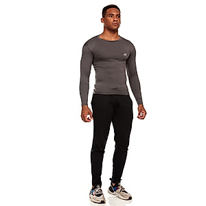Russell Athletic Men's Compression Long Sleeve Top, Grey, X-Large