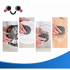 Dr.WOW 6 Pack Stainless Steel Sponges，Extra Large Magic Sponge Pad,Steel Wool Scrubber for Kitchens, Bathroom, Floor Cleaning