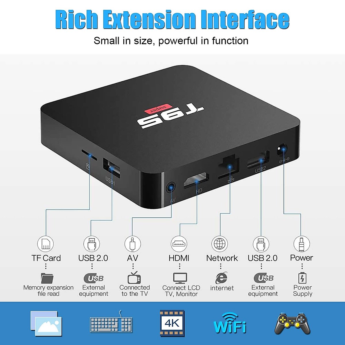 BL Android TV Box T95 Super Android 10.0 TV Box with Air Mouse Remote ControlVoice Remote
