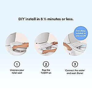 TUSHY Classic 3.0 Bidet Toilet Seat Attachment - A Non-Electric Self Cleaning Water Sprayer with Adjustable Water Pressure Nozzle, Angle Control & Easy Home Installation (Platinum)