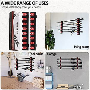 THKFISH Fishing Rod Rack Store 8 Fishing Rod Holders Rod RackWall Mount Horizontal Fishing Pole Holders for Garage Room, Boats Store 8 Fishing Rod Combos,1pair grey