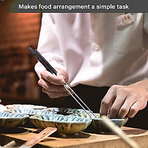 TIKUSAN Plating Chopsticks Moribashi Japanese Restaurant Chef's Traditional Garnishing Tweezers Made in Japan (6.5", Magnolia Handle)