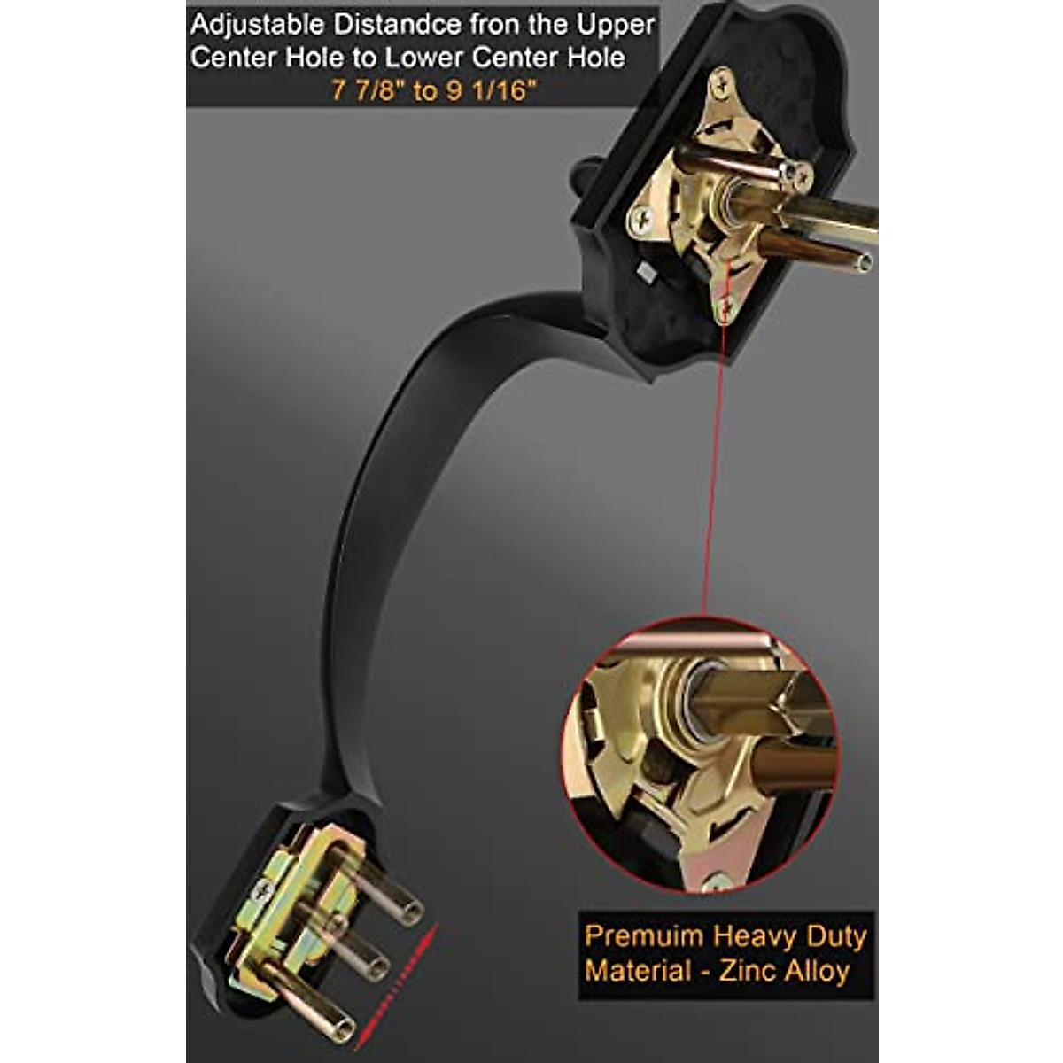 goldenwarm Black Front Door Handle and Deadbolt Set, Black Front Door Lock Set with Reversible Knob Handle, Classic Front Door Hardware, Single Cylinder Front Door Entry Lock