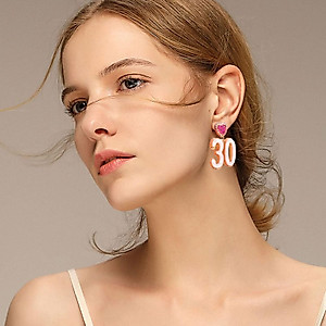 30th Birthday Earrings, Finally 30th Birthday Gifts Idea for Her, Dangle Drop Birthday Earrings for 30 Birthday Decorations Gifts Ieda for Women 30 Decorations