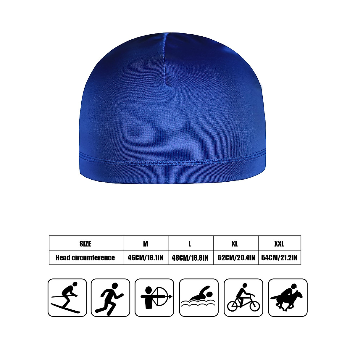 Boao 6 Pieces Skull Caps Helmet Liner Sweat Wicking Cap Running Hats Cycling Skull Caps for Men Women (Vivid Colors, X-Large)