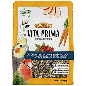 Sunseed Vita Prima Wholesome Nutrition Cockatiel & Lovebird Food, 3 LBS