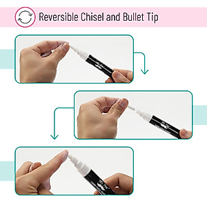 Mr. Pen- White Chalk Markers, 4 Pack, Dual Tip, 8 labels, White Liquid Chalk Marker, Chalk Markers, White Dry Erase Markers, Chalk Markers for Blackboard, Chalkboard pen, White Chalkboard Marker