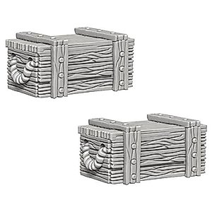 WizKids Deep Cuts Unpainted Miniatures Terrain: Wave 4: Crates