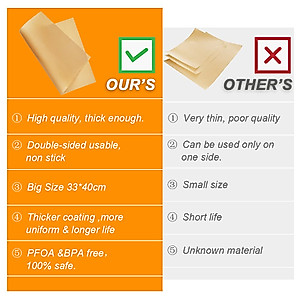 BieFuDan 6 Sheets Silicone Baking Mats Non Stick Reusable,Oil Brush,Baking Mat Sheet Baking Tray Liner Set 30 * 40cm,Reusable Professional Quality,Nontoxic CookingMat,Reusable Non Stick Oven Liner