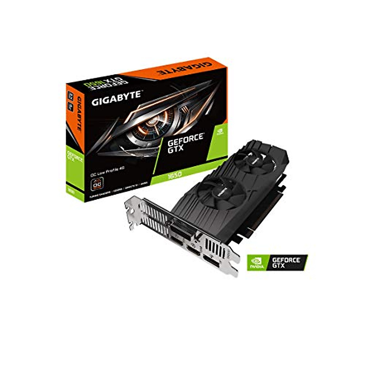 Gigabyte GeForce GTX 1650 D6 OC Low Profile 4G Graphics Card, Low Profile Design, 4GB 128-Bit GDDR6, GV-N1656OC-4GL Video Card