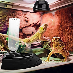 Balacoo Reptile Water Feeder Automatic Water Dispenser Waterer Feeding Accessories for Turtle Bearded Dragons Lizards Geckos Pet Lizard Drinking Tray Black