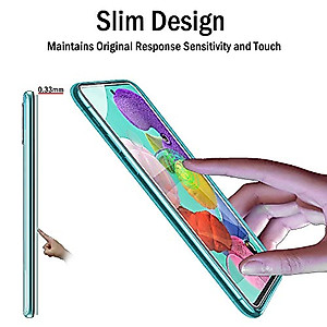 QHOHQ 3 Pack Screen Protector for Samsung Galaxy A51 4G ＆ 5G ＆ 5G UW with 2 Packs Camera Lens Protector, Tempered Glass Film, 9H Hardness, HD, 2.5D Edge, Anti-Fingerprint, Anti-Scratch