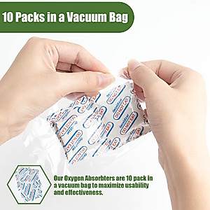 LinsKind 110 Packs 100CC Food Grade Oxygen Absorbers (10 Packs in Individual Vacuum Bag) & 120 Packs 300CC Oxygen Absorbers for Food Storage (10 Packs in Individual Vacuum Bag)