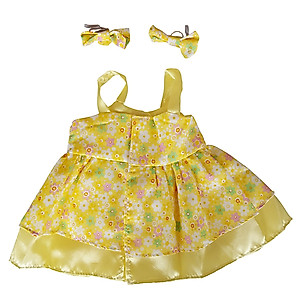 Summer Dress Outfit Teddy Bear Clothes Outfit Fits Most 14" - 18" Build-a-bear and Make Your Own Stuffed Animals
