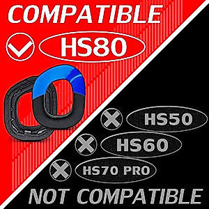 HS80 Cooling Gel Ear Pads Compatible with HS80 Headset I Thicker Enhanced Memory Foam - More Breathable Comfort by DIMOST