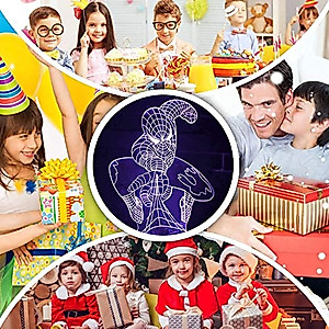 Night Light for Boys and Girls ,XXMANX 3D Nightlight Bedside Lamp 7 Colors Changing Touch &amp; Remote Control Boys Toys Christmas Gifts for Men Kids (Remote &amp; Touch