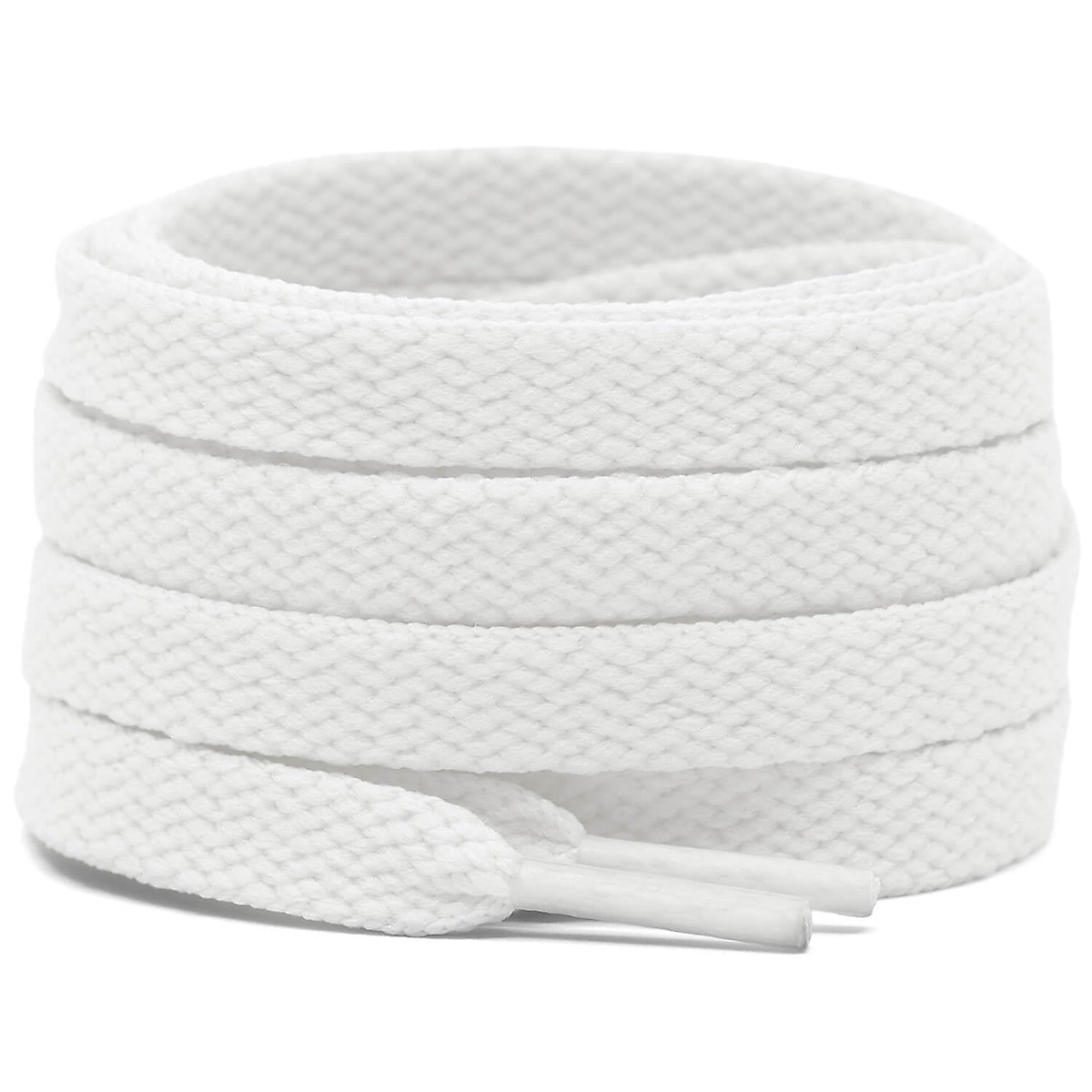 DELELE 2 Pair 24 inch Flat Shoe laces 5/16" Wide Shoelaces for Athletic Running Sneakers Shoes Boot Strings White