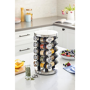 Orii 20 Jar Stainless Steel Rotating Spice Rack