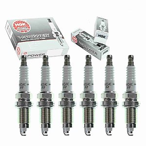 6 pc NGK V-Power Spark Plugs compatible with Jeep Cherokee 4.0L L6 1991-1998