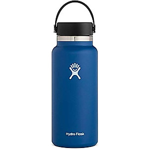 Hydro Flask 32 oz. Water Bottle - Stainless Steel, Reusable, Vacuum Insulated- Wide Mouth with Leak Proof Flex Cap