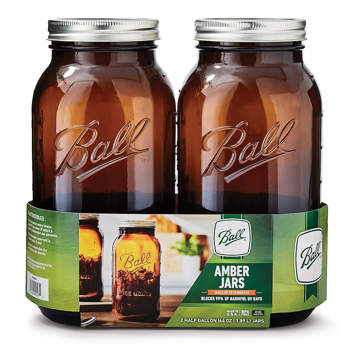 Jar Canning Ambr 1/2gal