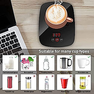 nicelucky Coffee Mug Warmer for Desk with Heating Function 25 Watt Electric Beverage Warmer with Adjustable Temperature 131℉/ 55℃or 167℉/ 75℃ (Without Mug)