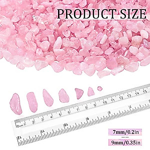 Twdrer 2lb/950g Small Natural Clear Rose Pink Tumbled Chips Crushed Stone Irregular Shaped Quartz Rock Healing Reiki Crystal Gemstone for Jewelry Making Garden Aquarium Vase Plant Decoration(Pink)