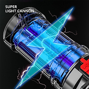 Five Explosion LED Flashlight Super Bright Rechargeable Camping Flashlight Table Lamp 4 Modes with COB Work Light, IPX6 Waterproof, Powerful Handheld Flash Light for Emergencies, Camping, Hiking