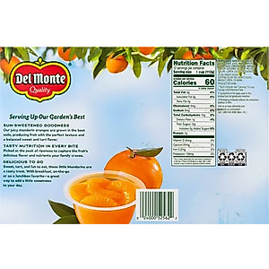 Del Monte Mandarin Orange in 100% Juice Snack Cups, 4-Ounce Cups (Pack of 12)