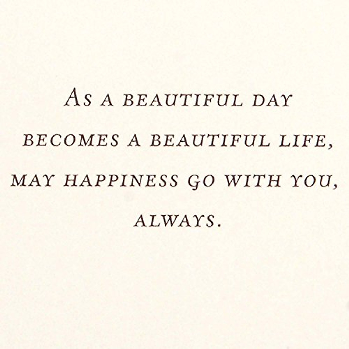 Hallmark Signature Wedding Card (May Happiness Go With You Always)