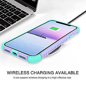 BENTOBEN iPhone 11 Case, Phone Case iPhone 11, Heavy Duty 2 in 1 Full Body Rugged Shockproof Protection Hybrid Hard PC Bumper Drop Protective Girls Women Boy Men Covers for iPhone 11 2019, Purple/Mint