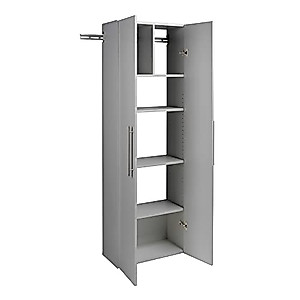Prepac HangUps 24" Large Garage Cabinet, Bathroom Cabinet Wall Mount, Laundry Cabinet, Kitchen Wall Cabinet, Ideal for Garage, Kitchen and Laundry Organization 24" W x 72" H x 12" D, Light Gray