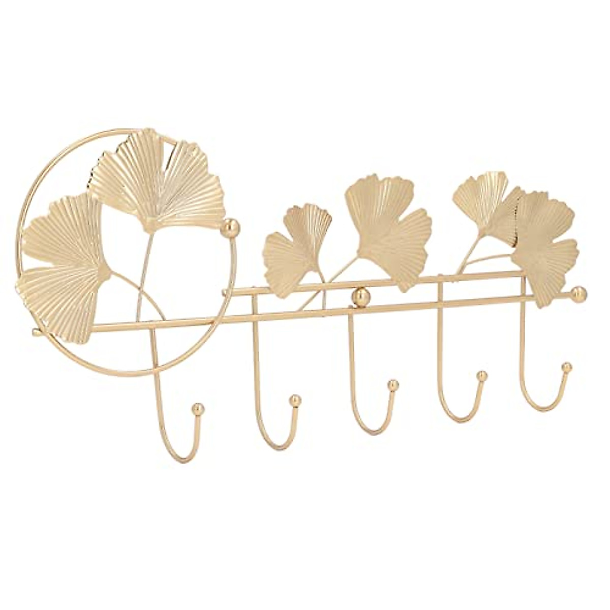 Syuanmuer Wall Coat Rack,Ginkgo Leaf Design Wall Mounted Coat Rack, Heavy Duty Wooden Wall Coat Hanger for Clothes Hat Keys