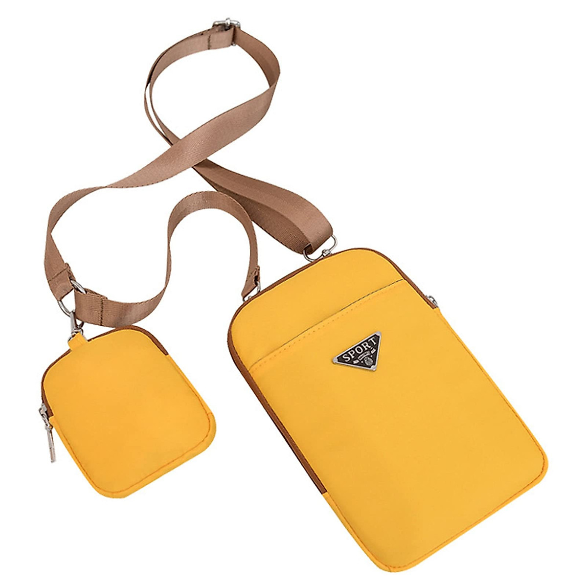 Valentoria Small Crossbody Bag Cell Phone Purse Womens Small Travel Messenger Wallet Casual Sport Daypack Zipper Coin Pouch Lightweight (Yellow)