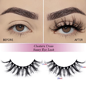 APCYUST Lashes Bulk 30 Pair Wholesale Faux Mink Eyelashes 5D Fluffy Eyelash 15mm 18mm 20mm Natural Medium Length Fake Lash with Portable Pack