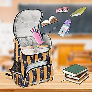 Sletend Large Capacity Printing Student Shoulder Bag for Children Teenagers Skull Stripe Laptop Bag School Bag for Work School, Men's and Women's Travel Backpack