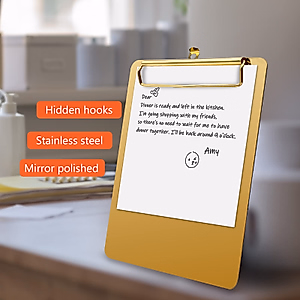 Ismosm Clipboards Sturdy Stainless Steel Clipboard Heavy-Duty Metal Clipboard for Office, School, Hospital, Diners, Hotel, Restaurant, Coaching (A5)