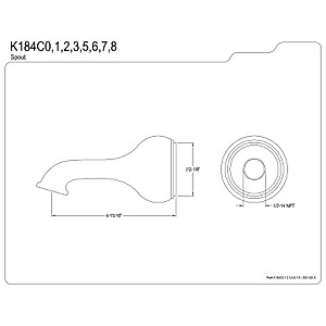 Kingston Brass K184C1 Designer Trimscape Showerscape 5-Inch Tub Spout, Polished Chrome