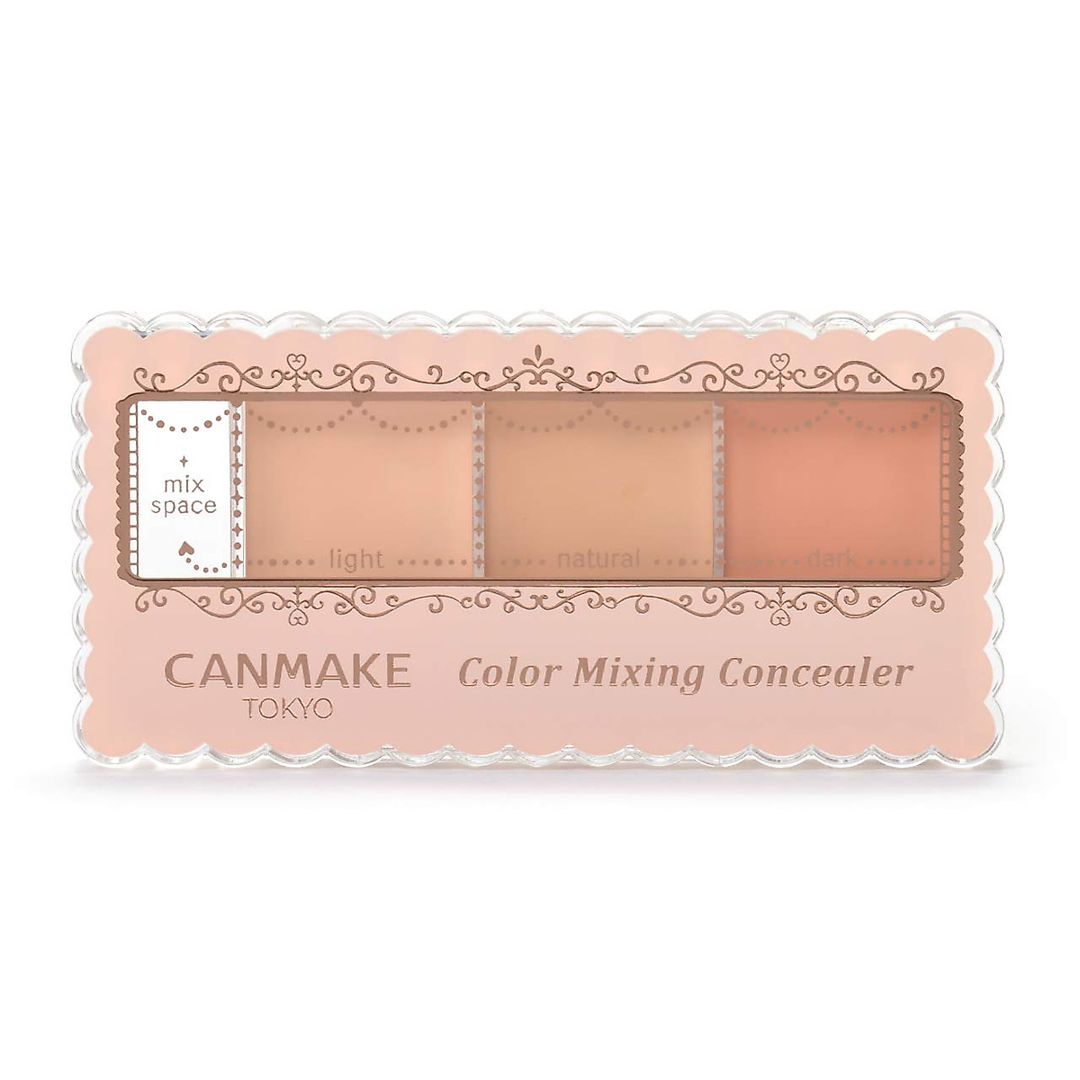 CANMAKE Color Mixing Concealer, 3 Color Palette Concealer 0.13 oz (3.9 g) (03 Orange Beige, 3.9 g)