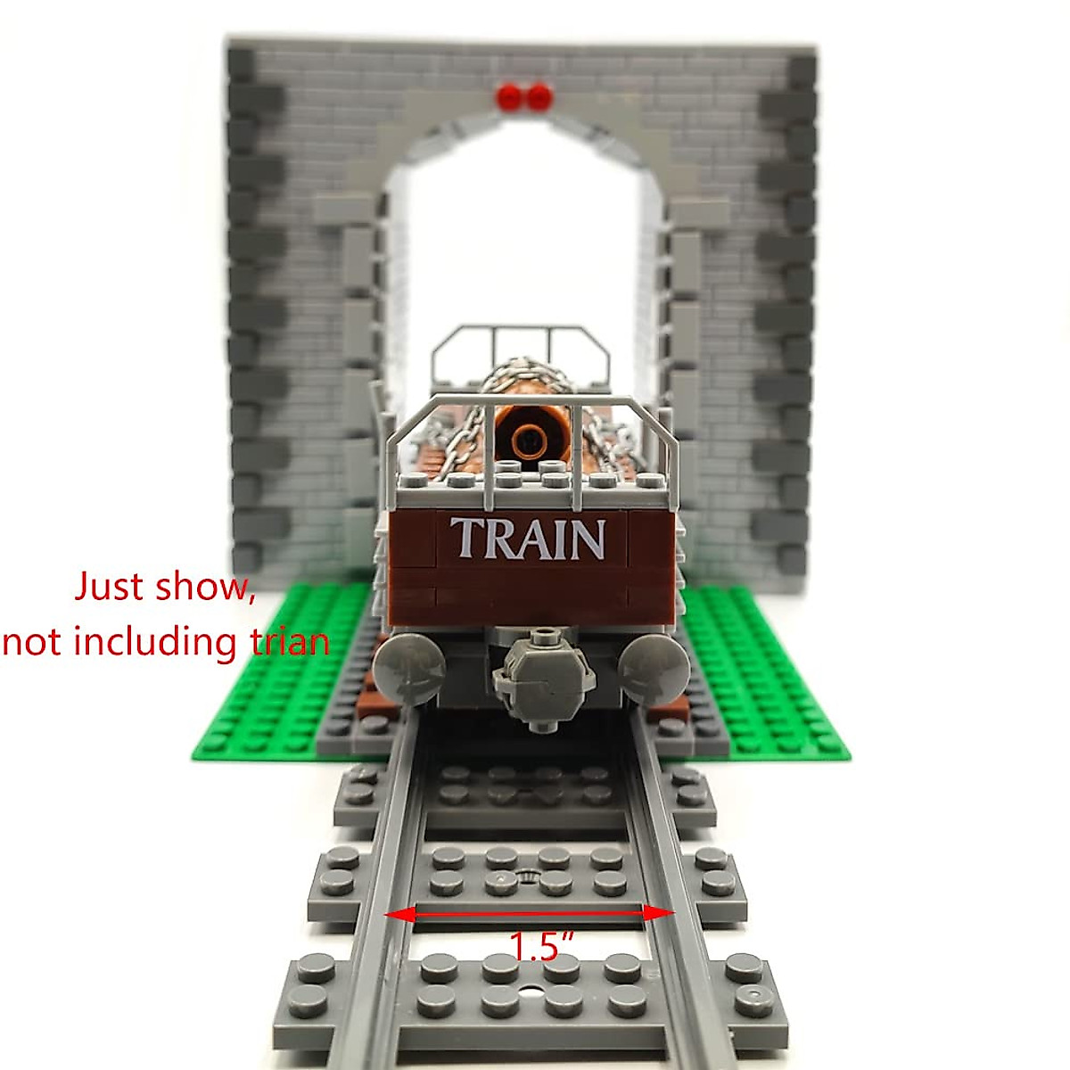 dspitwod Train Tunnel Building Toy for Classic Electric City Passenger Express Train Tracks Toys Accessories Railroad Construction Building Block Compatible with Major Brand (Train Tunnel)