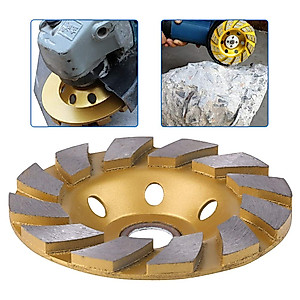 Diamond Grinding Cup Wheel Disc, 10cm Diamond Segment Grinding Wheel Disc 6 Holes, 10cm Outer Diameter and 1.6cm Inner Grinding Wheel for Marble Concrete Stone