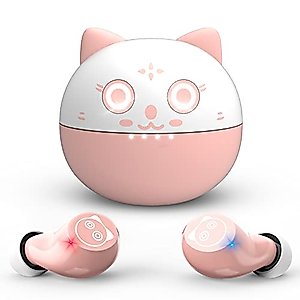 Togetface Kids Girl Wireless Earbuds Bluetooth Adult Touch Headphones, 32 Hours of Playback time, Stereo, Music/Game Mode, Noise Reduction Pink